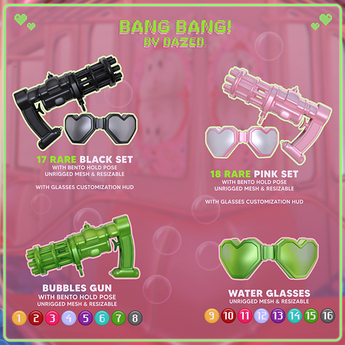 Second Life Marketplace - 18. Dazed. Bang Bang! Pink Set RARE