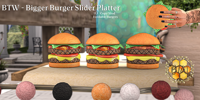 Second Life Marketplace - BTW - Bigger Burger Slider Platter