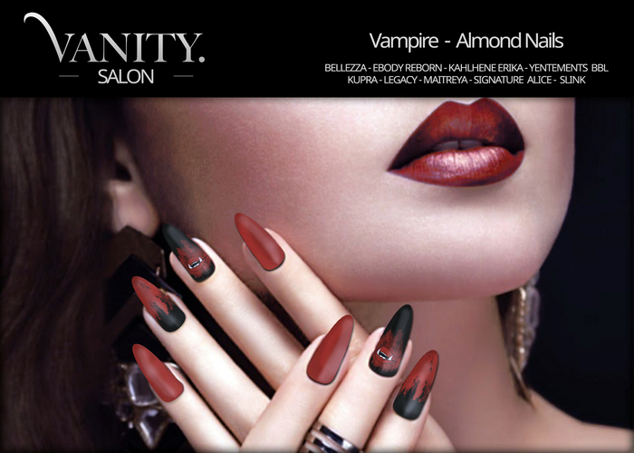 Second Life Marketplace - Vanity Salon - Vampire - Almond Nails