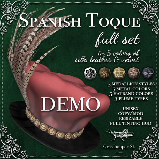 Second Life Marketplace - Grasshopper St Spanish Toque DEMO