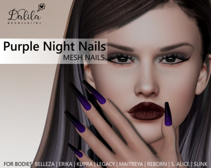 Second Life Marketplace - Dalila Purple Night Nails