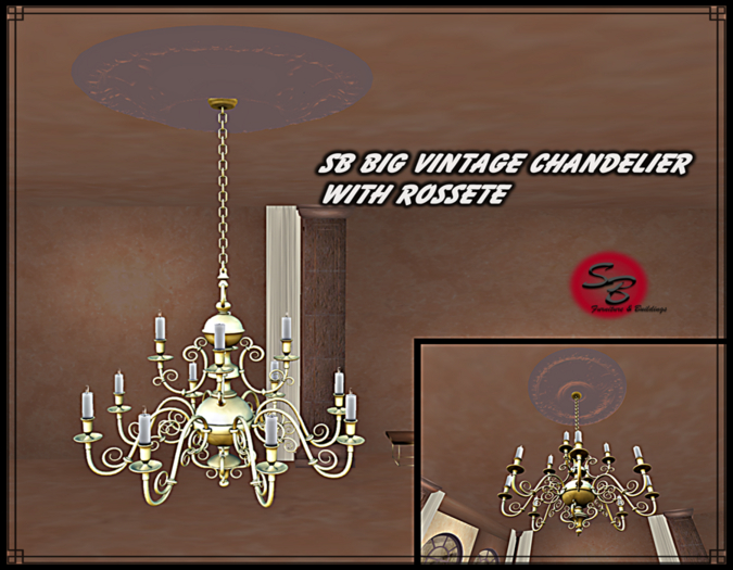 Second Life Marketplace - SB Big Vintage Chandelier with Rossete