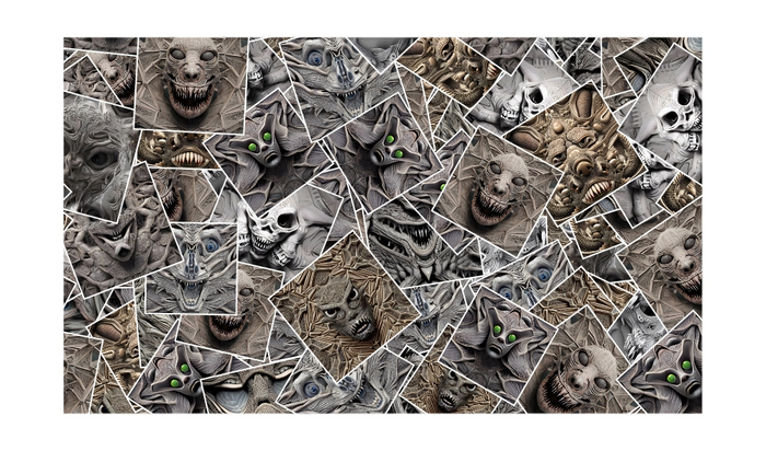 Second Life Marketplace - scary faces seamless artwork textures full perm