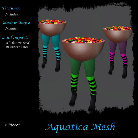 Second Life Marketplace - Aquatica Mesh - AM025444 Candy Bowl