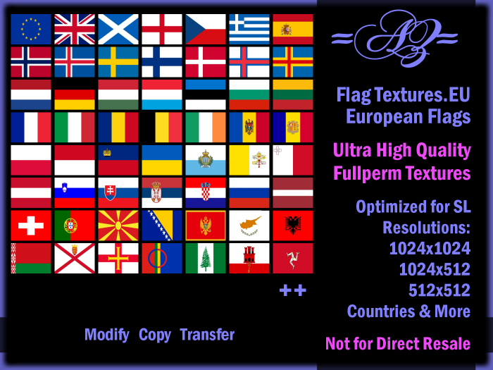 Second Life Marketplace - =az= Flag Textures.EU - European Flags ...