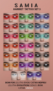 Second Life Marketplace - Samia - Harriet Face Tattoo UNISEX #FATPACK ...
