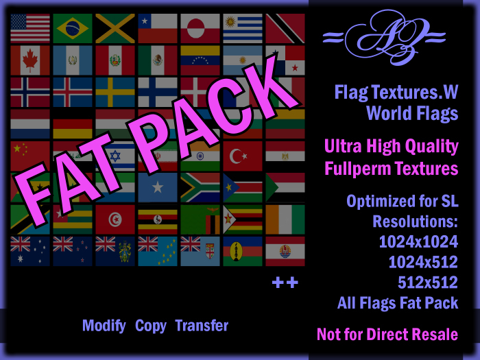 Second Life Marketplace - =az= Flag Textures.W - World Flags - Ultra ...