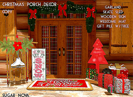 Second Life Marketplace - SN - Christmas Porch Decorations - Gift Pile ...