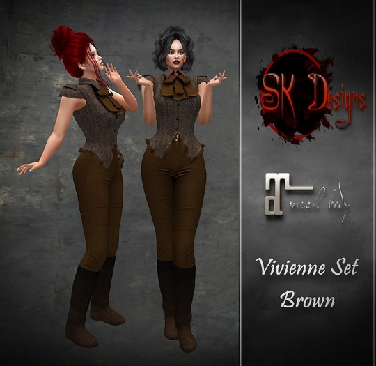 Second Life Marketplace - .::SKD::. Vivienne Riding Set BROWN {Maitreya}