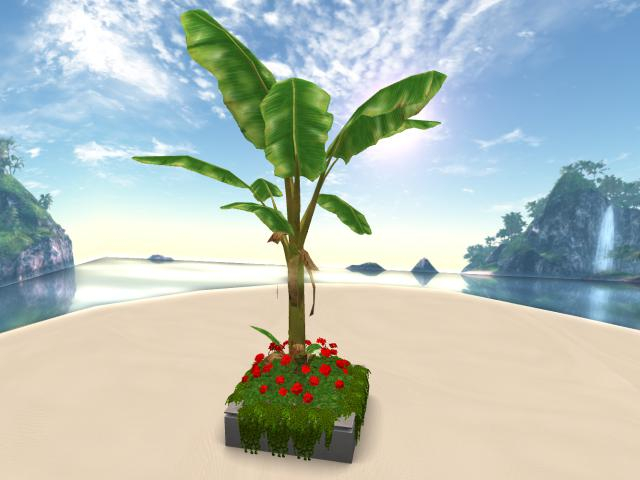 Second Life Marketplace - RW - Tropical Banana Tree Flower Planter ...