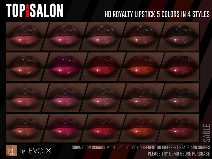 Second Life Marketplace - TOP1SALON - HD GODDESS LIPSTICK (Lelutka X ...