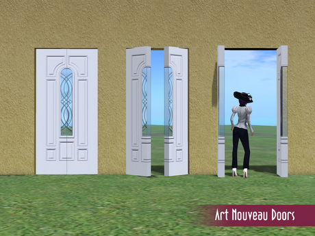 Second Life Marketplace - DBP - White Art Nouveau Scripted Doors