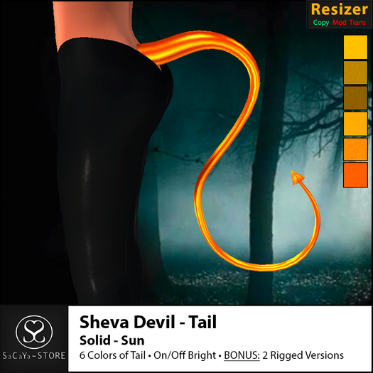 Second Life Marketplace - SaCaYa - Sheva Devil - Tail - Solid - Sun