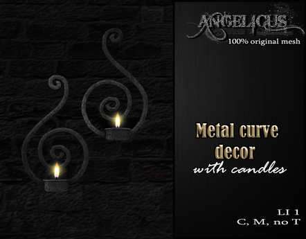 Second Life Marketplace - ::ANGELICUS:: Metal curves decor with candles