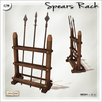 Second Life Marketplace - [V/W] Spears Rack - Medieval Fantasy Prop for ...
