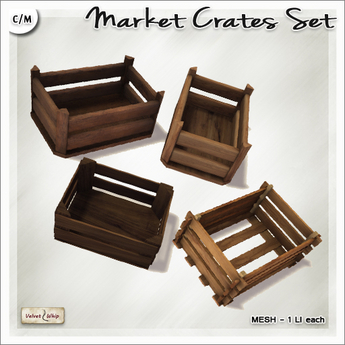 Second Life Marketplace - [V/W] Market Crates Set - Empty crates ...