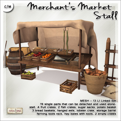 Second Life Marketplace - [V/W] Merchant Market Stall - Medieval ...