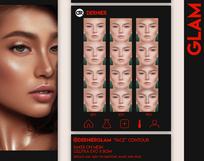 Second Life Marketplace - : Dernier : "Face" Contour (Lelutka Evo X BoM)
