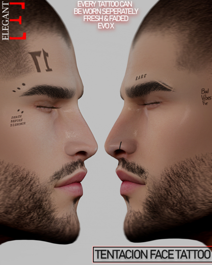 Second Life Marketplace Elegante Tentacion Face Tattoo