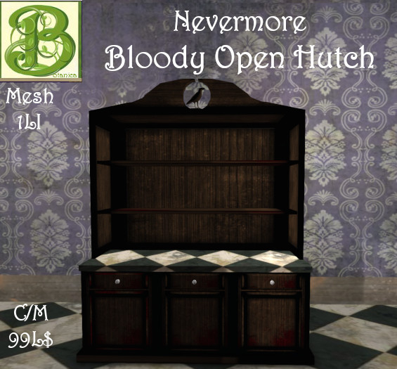 Second Life Marketplace - Nevermore Bloody Open Hutch, 1LI