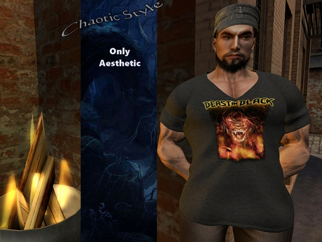 Second Life Marketplace - Chaotic Style V-Shirt beast in black 2