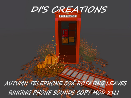 Second Life Marketplace - AUTUMN TELEPHONE BOX