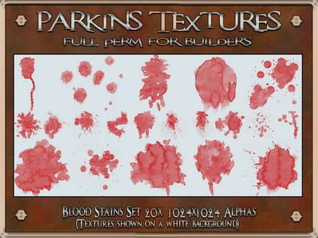 Second Life Marketplace - Parkins Textures - Blood Stains Set - 20x ...
