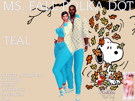 Second Life Marketplace - (SC) Ms. Fall Polka Dot Teal