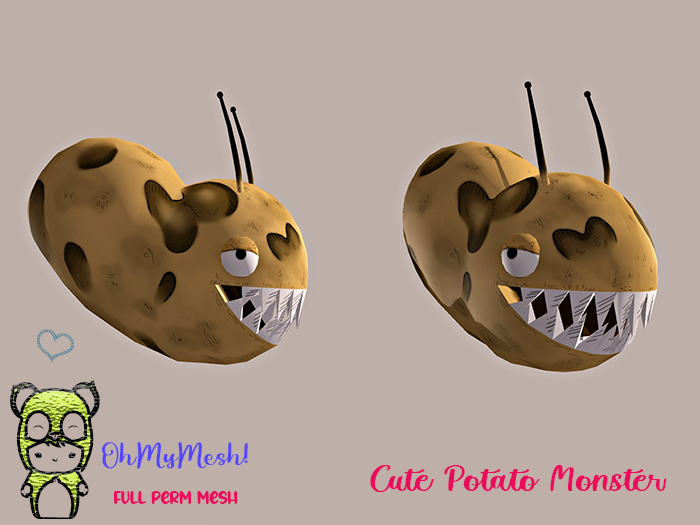 Second Life Marketplace - OhMyMesh! Cute Potato Monster - Full Perm Mesh