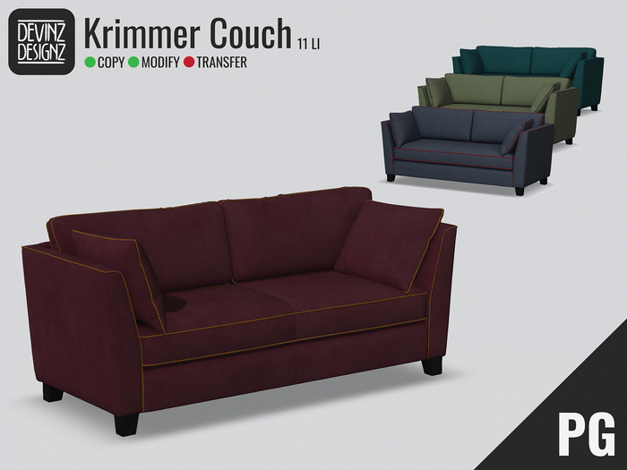 Second Life Marketplace - Krimmer Couch (PG)