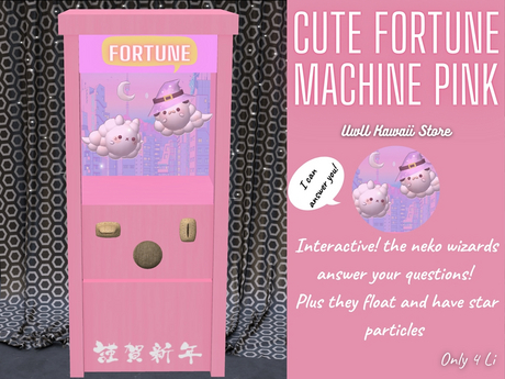 Second Life Marketplace - Cute fortune Machine - Pink - UwU Kawaii Store