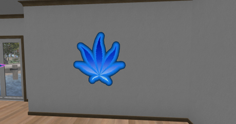 Second Life Marketplace - Wall- Neon Blue Weed