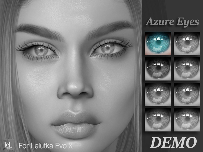 Second Life Marketplace - Azure Eyes -DEMO- Applier for Lelutka EvoX