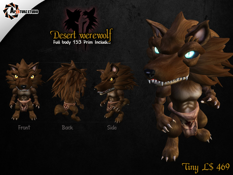Second Life Marketplace - Tiny Desert Werewolf