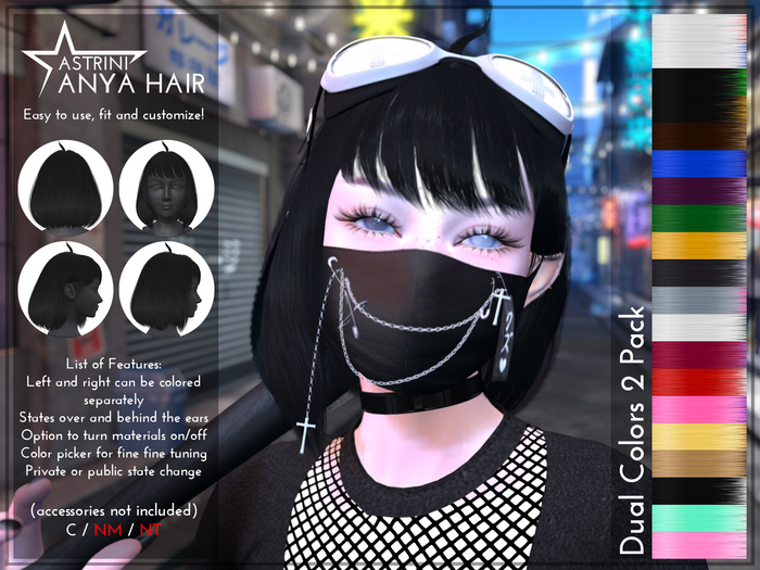 Second Life Marketplace - Astrini - Anya Hair (Dual Colors 2)
