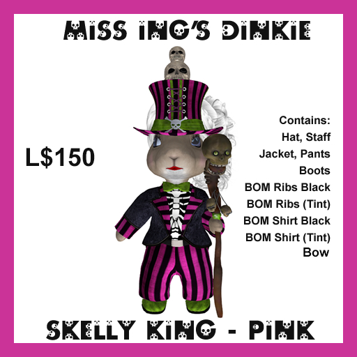 Second Life Marketplace - Miss Ing's Dinkie Skelly King Suit Set Pink