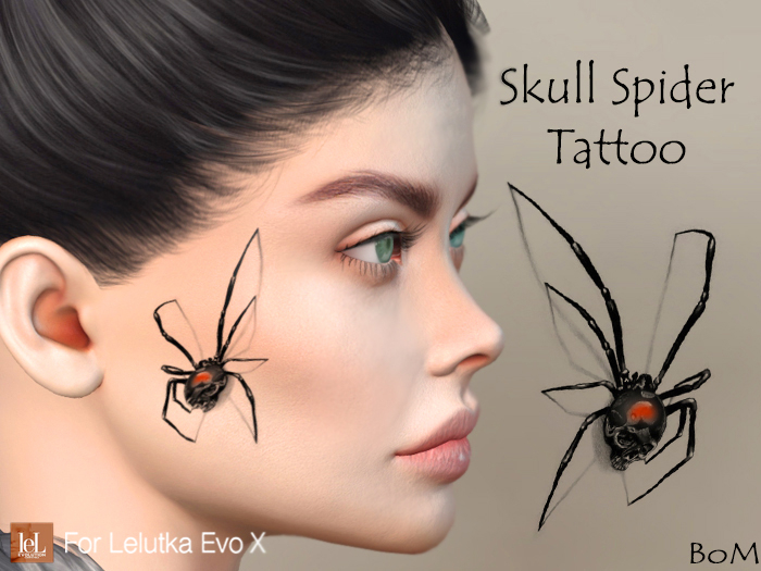 Second Life Marketplace - Skull Spider Tattoo - EvoX