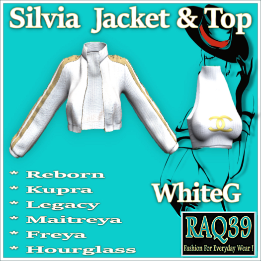 Second Life Marketplace - [R39] Silvia Jacket & Top-WhiteG