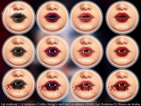 Second Life Marketplace - .:.Bloom.:. Hungry Vampire Lip Makeup