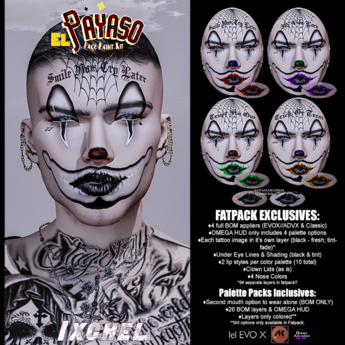 Second Life Marketplace - IXCHEL. - El Payaso Face Paint Kit_PACK B