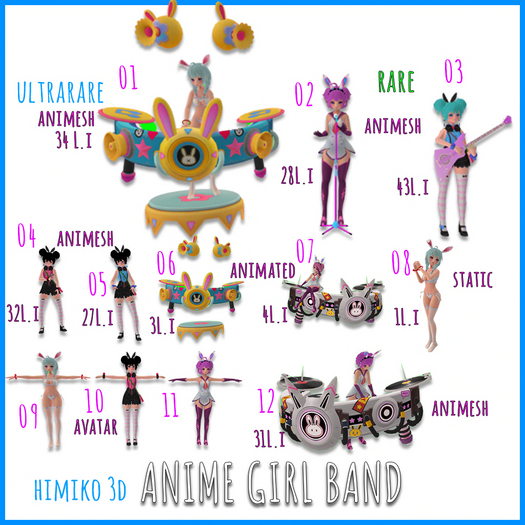 Second Life Marketplace - 08-Himiko 3D-Anime_Girl Swimsuit static pose