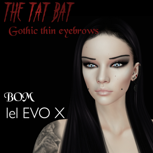 Second Life Marketplace - The Tat Bat - thin gothic brows evoX- black ...