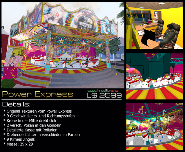 Second Life Marketplace - Runo's Kirmes Shop - Power Express SALE