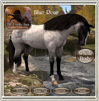 Second Life Marketplace - Texture Barn: Blue Roan for Teegle Horses & Pets