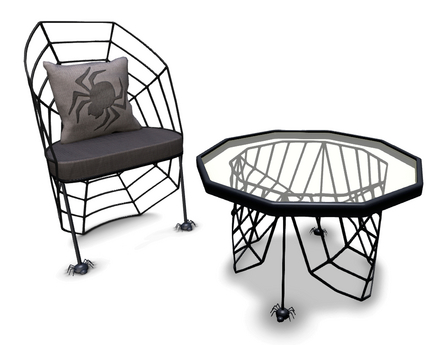 Second Life Marketplace - SPIDERS - Dining Table N Chair Set - Iron