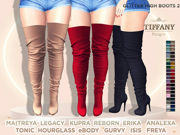 Second Life Marketplace - ::TD:: Glitter High Boots - Model 2