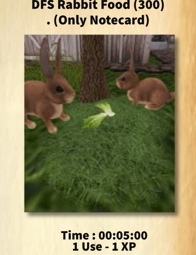 Second Life Marketplace - DFS Rabbit Food (300) (Only Recipes Notecard)