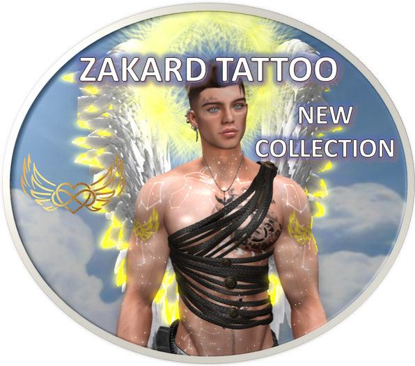 Second Life Marketplace - Gold Arm Wings-Heart Tattoo by Zakard