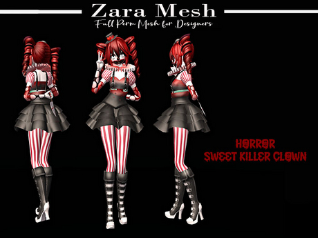 Second Life Marketplace - ZM - Horror - Sweet Killer Clown - FULL PERM MESH
