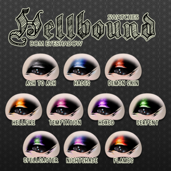 Second Life Marketplace - .m Hellbound Eyeshadow - Serpent (Green)